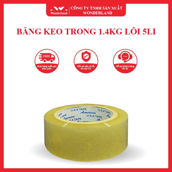 BĂNG KEO TRONG 1.4KG LÕI 5LI
