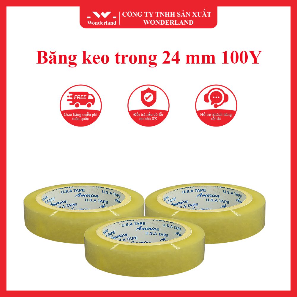 Băng keo trong 24 mm 100Y