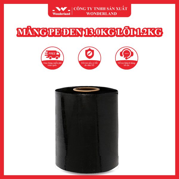 MÀNG PE ĐEN 13KG LÕI 1.2KG