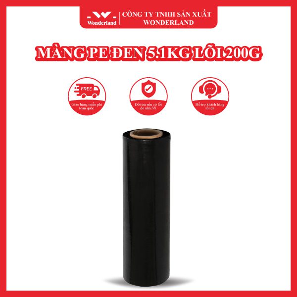 MÀNG PE ĐEN 5.1KG LÕI 200G