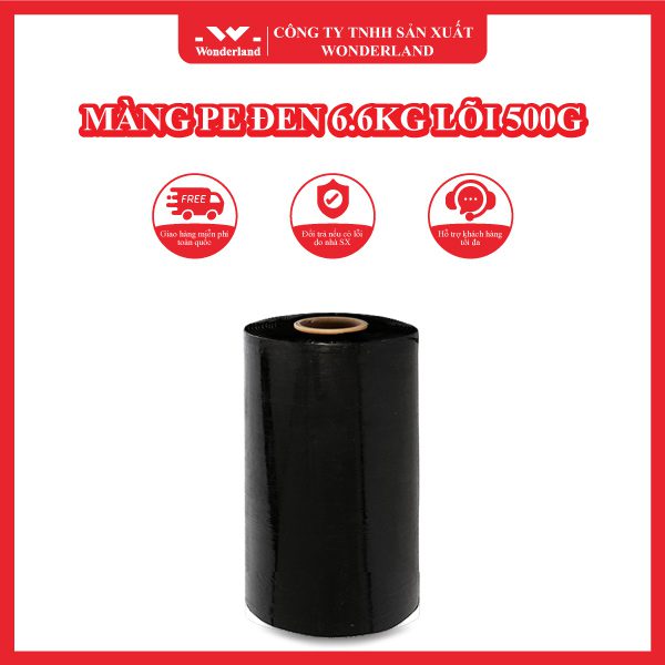MÀNG PE ĐEN 6.6KG LÕI 500G – Băng Keo Giá Sỉ – Giải pháp cho ngành đóng gói