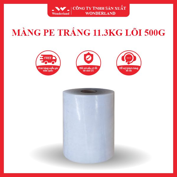 MÀNG PE TRẮNG 11.3KG LÕI 500G