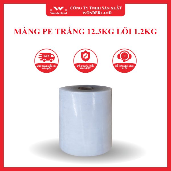 MÀNG PE TRẮNG 12.3KG LÕI 1.2KG