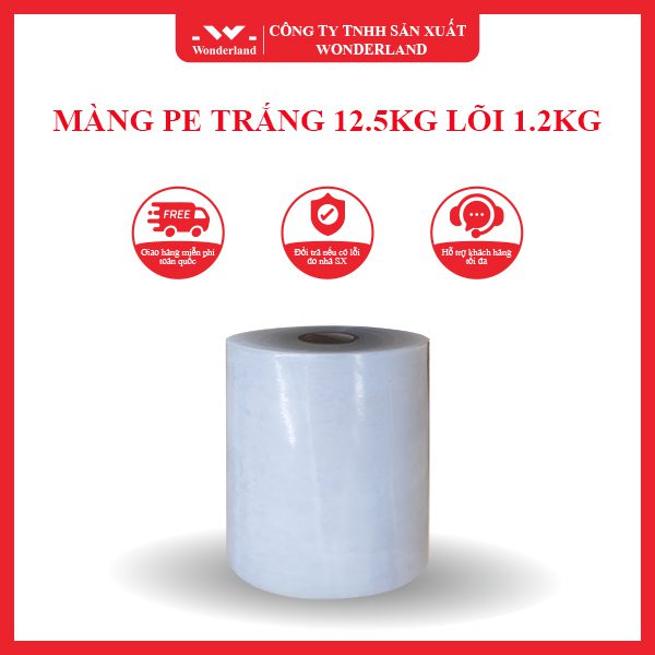 MÀNG PE TRẮNG 12.5KG LÕI 1.2KG