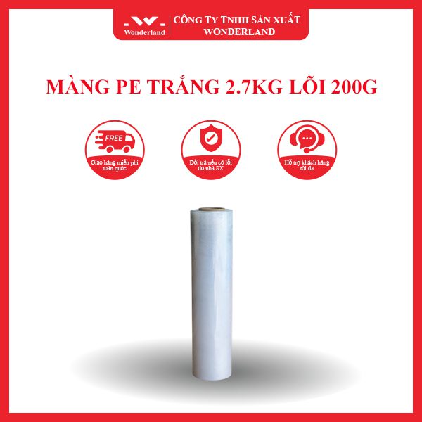 MÀNG PE TRẮNG 2.7KG LÕI 200G GIÁ SỈ