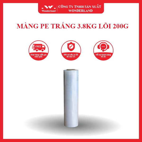 MÀNG PE TRẮNG 3.8KG LÕI 200G