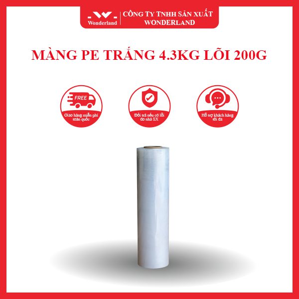 MÀNG PE TRẮNG 4.3KG LÕI 200G