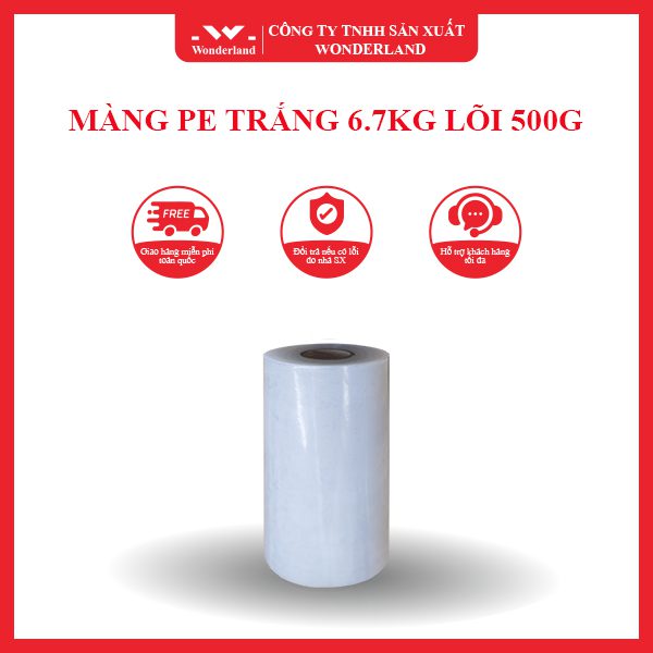 MÀNG PE TRẮNG 6.7KG LÕI 500G