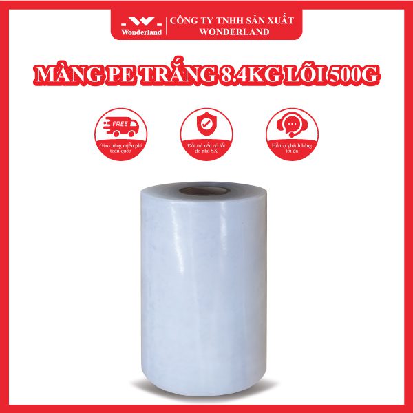 MÀNG PE TRẮNG 8.4KG LÕI 500G