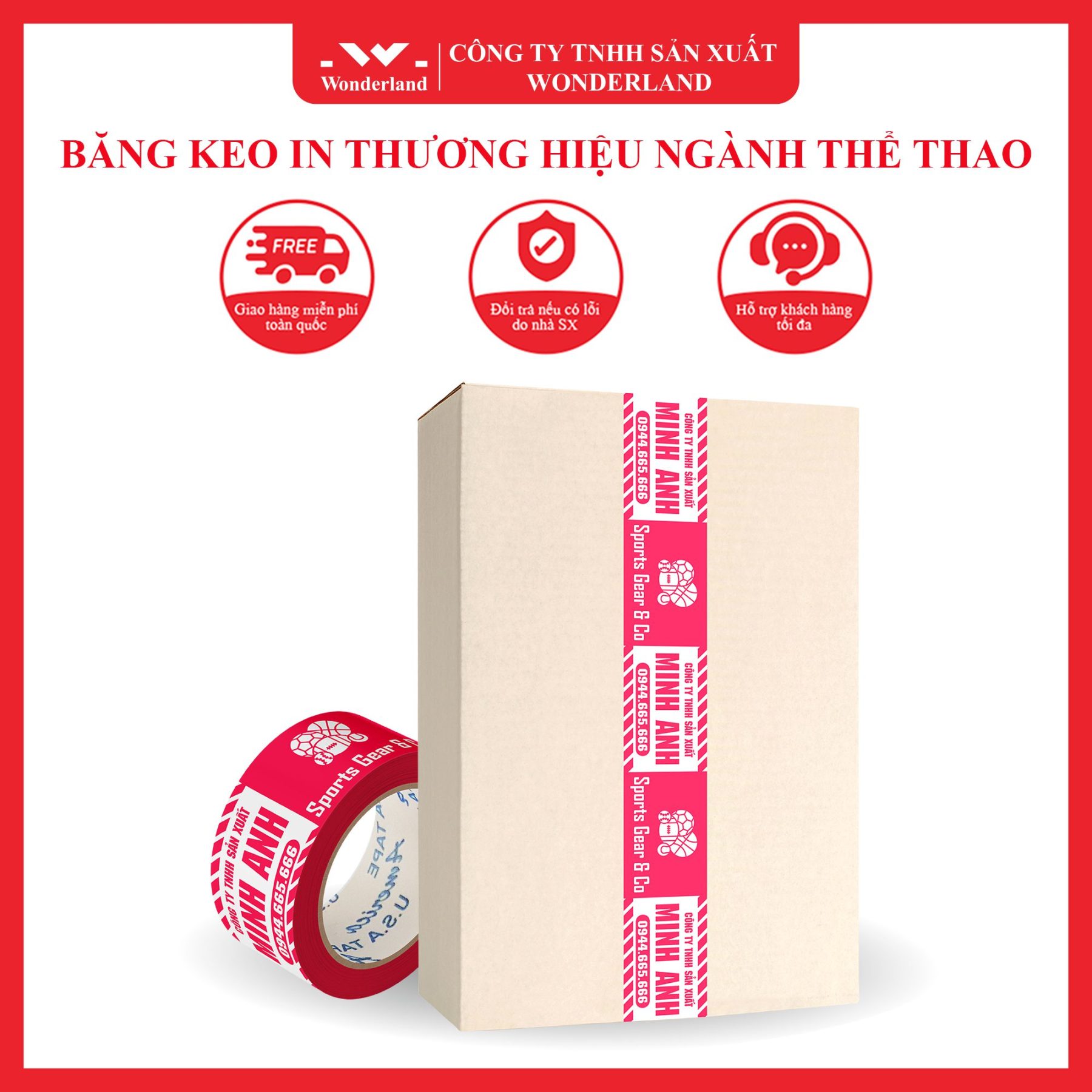 BĂNG KEO IN THƯƠNG HIỆU NGÀNH THỂ THAO – MIỄN PHÍ THIẾT KẾ